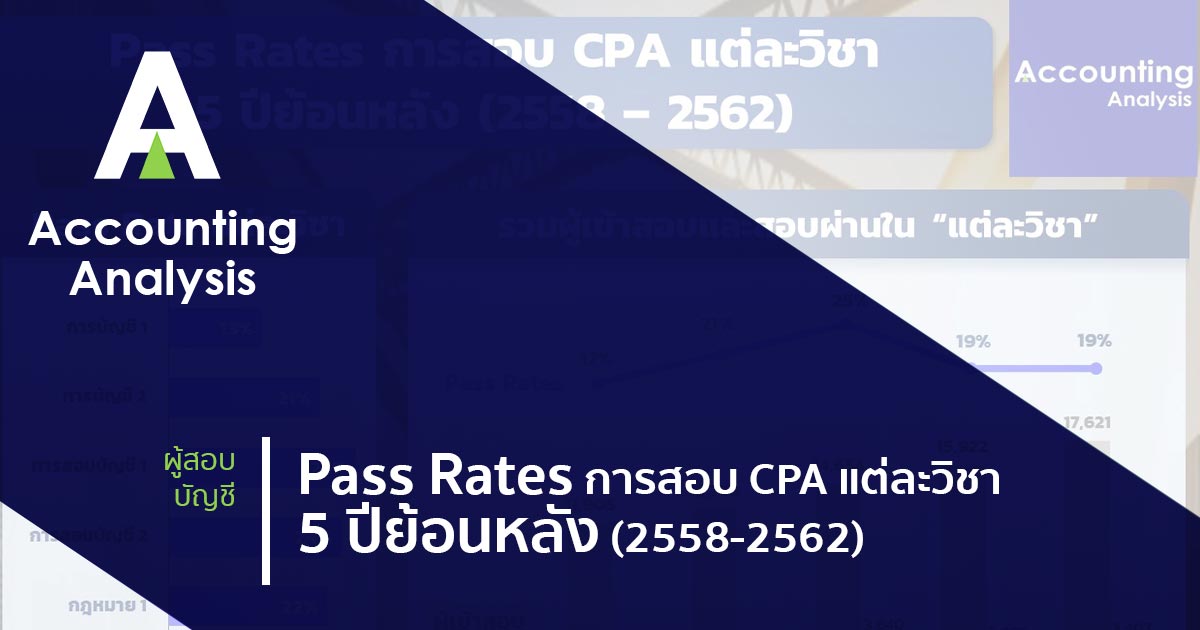 Pass Rates การสอบ CPA แต่ละวิชา 5 ปีย้อนหลัง (2558-2562) | Accounting ...